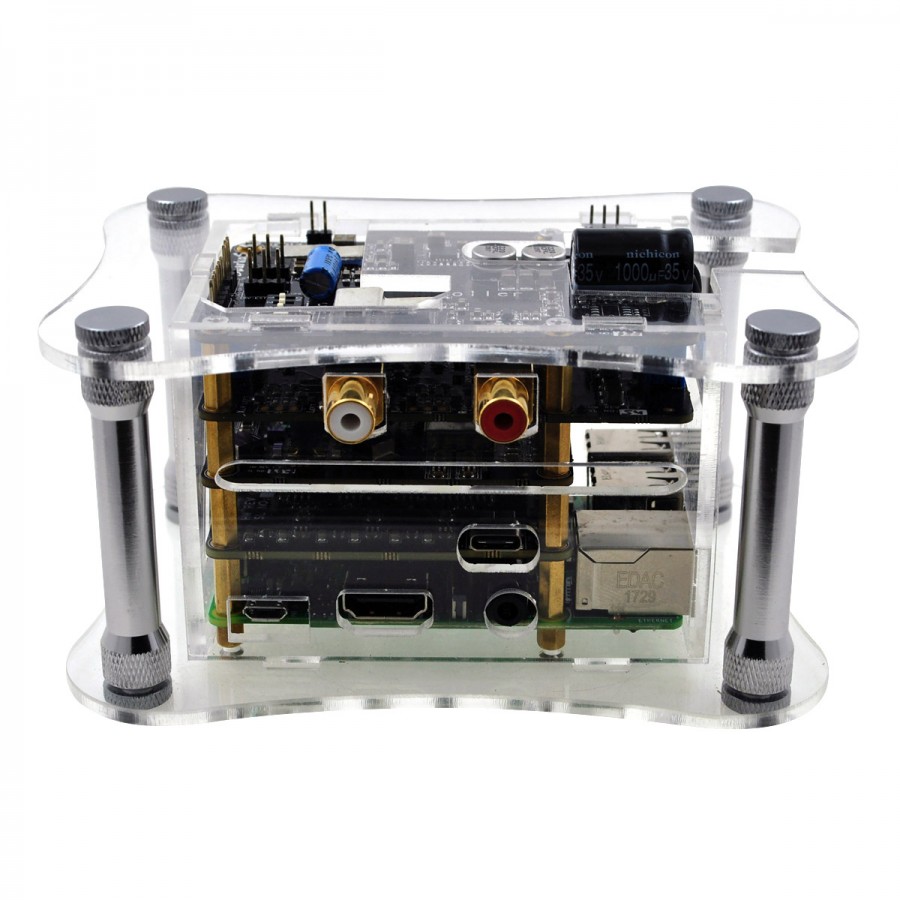 ALLO Acrylic Case for Allo Katana + Allo Isolator V1.2 + Raspberry Pi 3 ...
