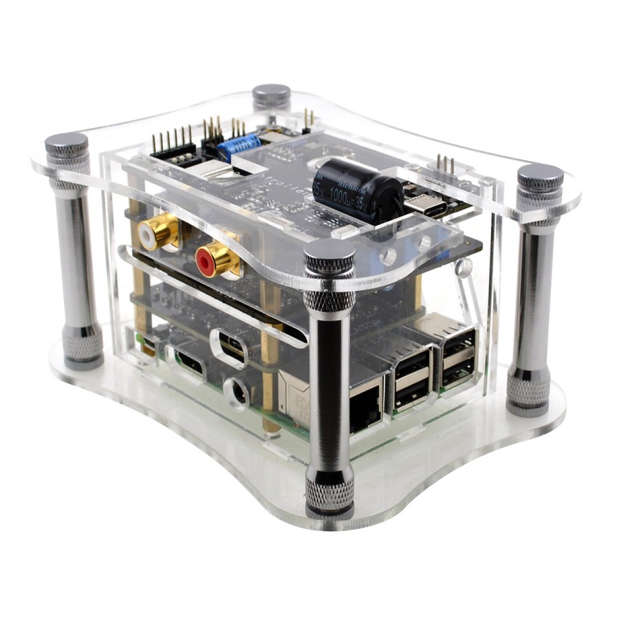 ALLO Acrylic Case for Allo Katana + Allo Isolator V1.2 + Raspberry Pi 3 ...