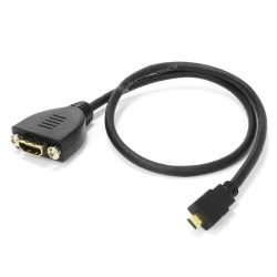 Male Micro HDMI to Female Micro HDMI Panel Mount 50cm - Audiophonics