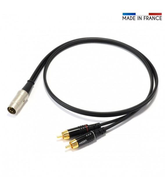 AUDIOPHONICS 5 Pin DIN to Stereo RCA Cable OFC Copper Gold Plated 1m ...