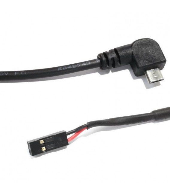 Micro USB male Angled Power Cable 22AWG 20cm - Audiophonics