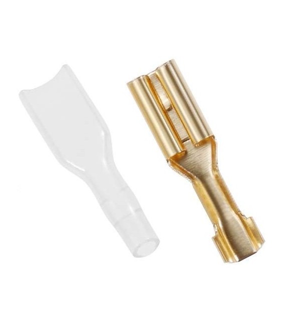 Insulated Female Blade Terminal Gold Plated Ø2.8mm (x10) - Audiophonics