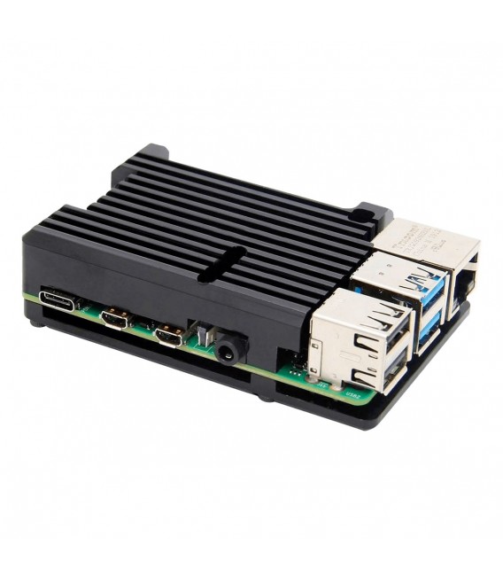 Aluminium Heatsink Case for Raspberry Pi 4 Black - Audiophonics