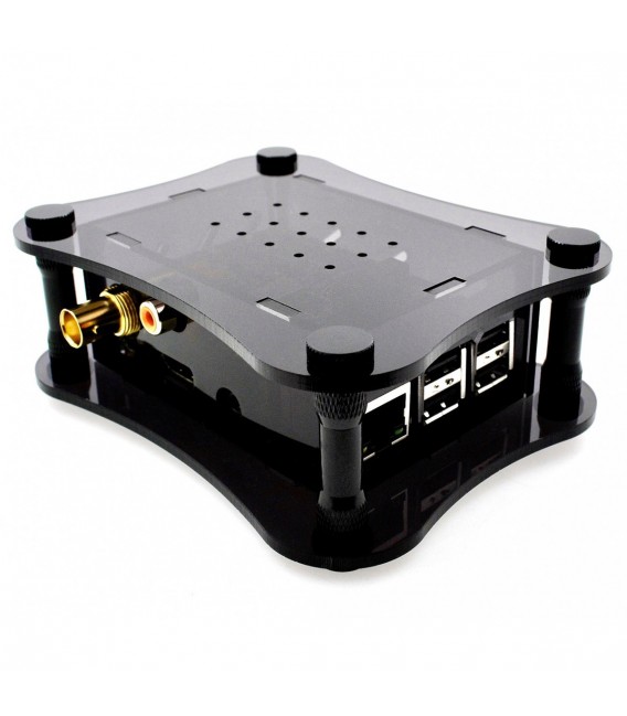 ALLO Acrylic Case for Allo DigiOne + Raspberry Pi 4 Black - Audiophonics