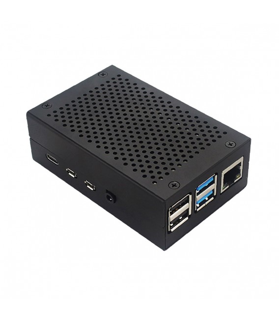 Boîtier Aluminium pour Raspberry Pi 4 Noir - Audiophonics
