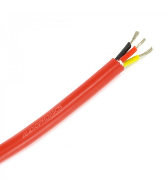 Cable Triple Conductor Silicon 1mm² Red - Audiophonics