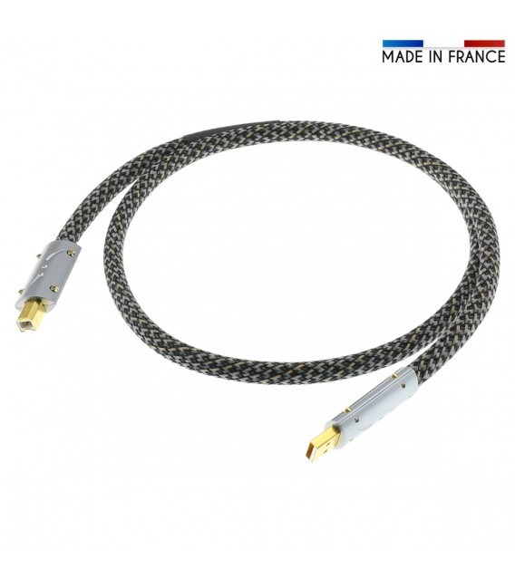 AUDIOPHONICS PULSAR Câble USB-A Mâle vers USB-B Mâle Plaqué Argent / Or ...