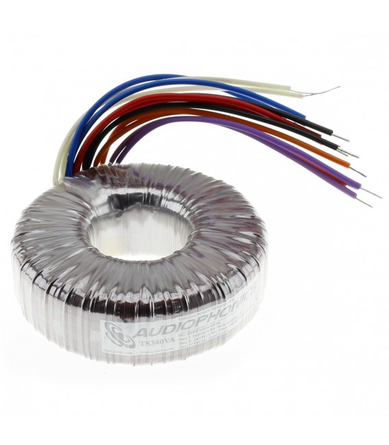 Toroidal Transformer 340VA 230V to 2x31V 2x15V 1x9V - Audiophonics