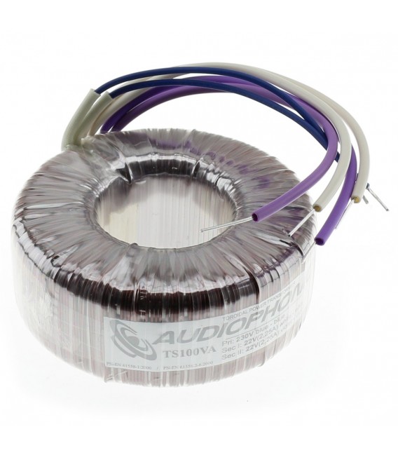 Transformateur Torique 100VA 2x22V - Audiophonics