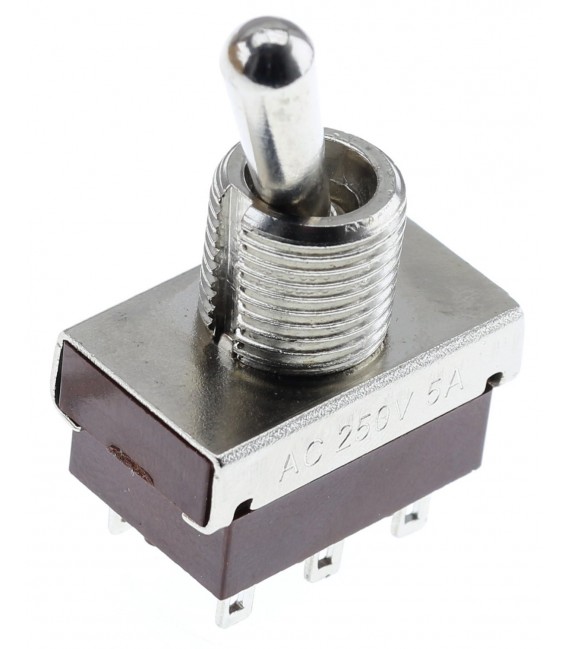 Toggle Switch 2 Poles 2 Positions ON-ON DPDT 250V 5A Red - Audiophonics