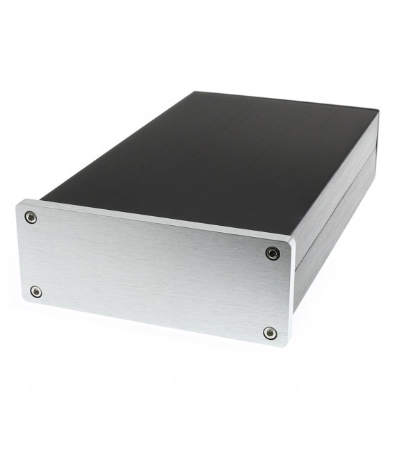 DIY Aluminum Case Silver Front Panel 260x155x60mm - Audiophonics