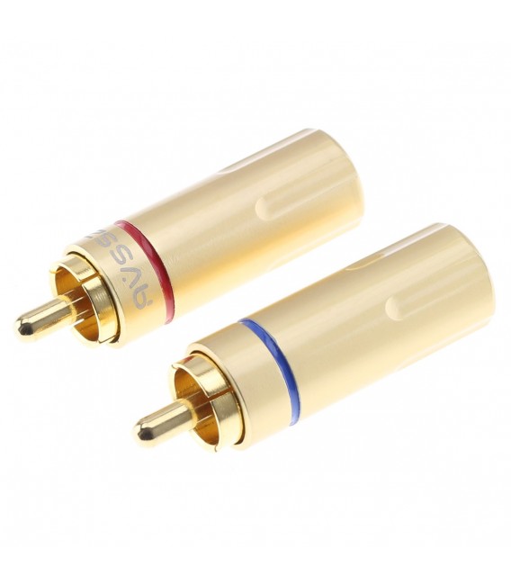 Male RCA Connectors Gold Plated Ø6mm (Pair) Golden - Audiophonics