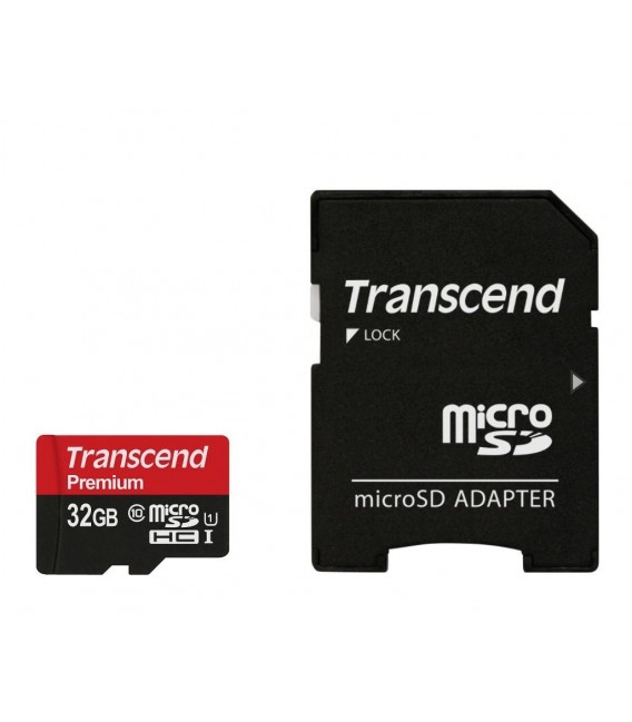 TRANSCEND Memory Card Micro SDHC Class 10 32Gb + Adapter - Audiophonics