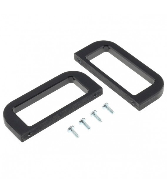 HIFI 2000 Aluminum 3U Handles Black (Pair) - Audiophonics
