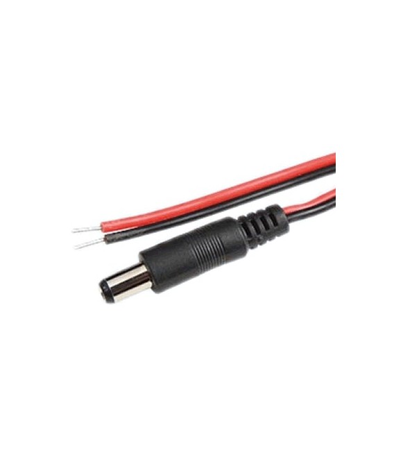 Power Cable Jack DC 5.5 / 2.1mm Male to bare wire 0.4mm² 2m - Audiophonics