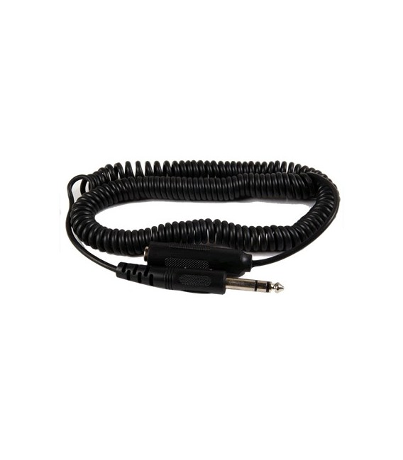 Extension cable Jack 6.35mm Male to Female spiral twisted 5m - Audiophonics