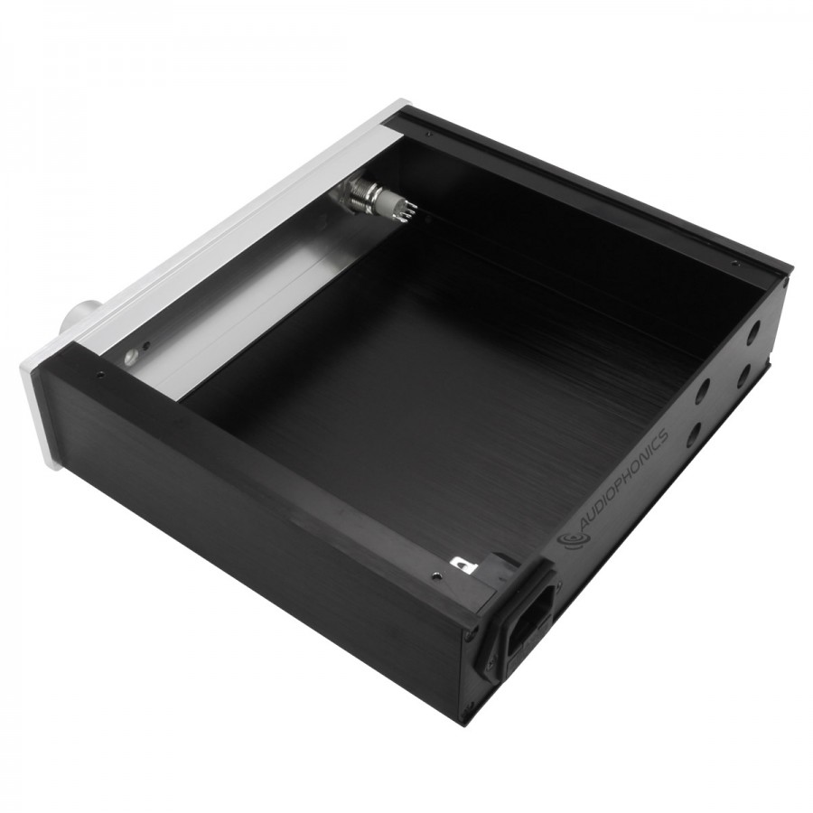 [GRADE B] Boîtier Aluminium 220x191x52mm Façade Argent - Audiophonics