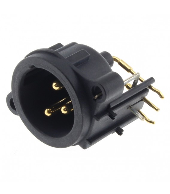 NEUTRIK NC3MAH Male XLR Plug Gold Plated for PCB - Audiophonics