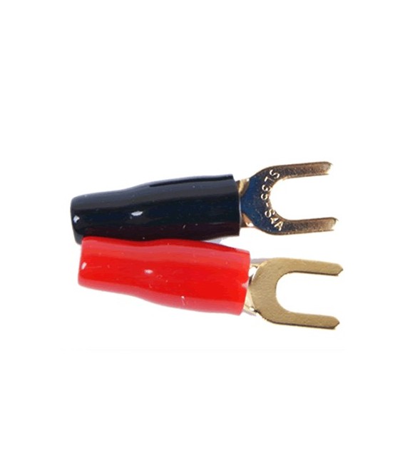 DAYTON AUDIO Insulated Spade Crimp Terminal Gold Plated Ø3mm Black/Red ...