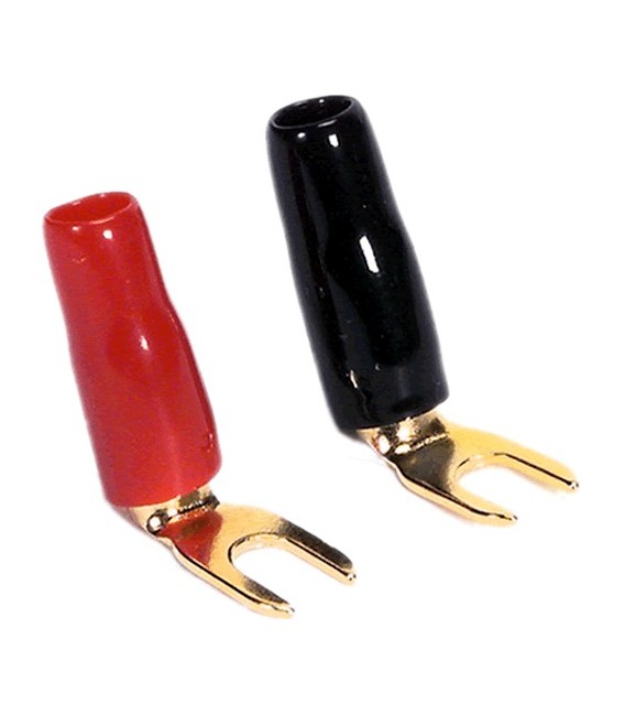 DAYTON AUDIO Angled Insulated Spade Crimp Terminal Gold Plated Ø3.5mm ...