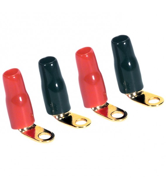 DAYTON AUDIO Angled Insulated Ring Crimp Terminal Gold Plated Ø4.6mm ...