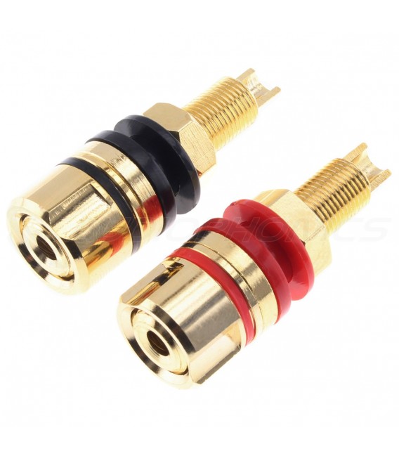 Insulated Binding Posts Gold Plated Ø16x43mm (Pair) - Audiophonics