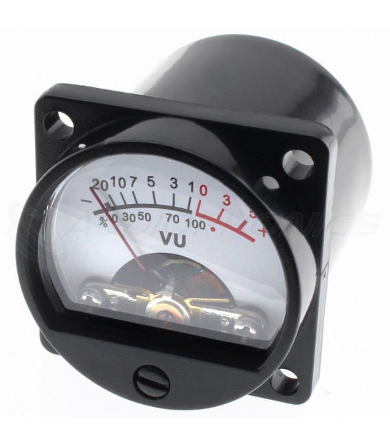 White Round Vumeters with Controller Ø35mm (Pair) - Audiophonics