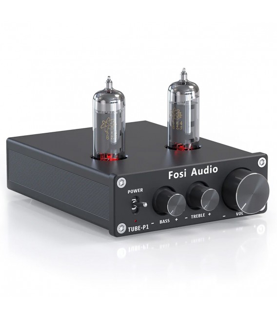 FOSI AUDIO TUBE-P1 Tube Preamplifier 2x 6K4 - Audiophonics