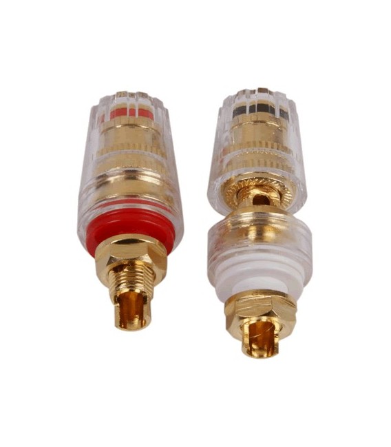 Insulated Terminals Acrylic Plated Gold Ø19mm x 46mm (Pair) - Audiophonics