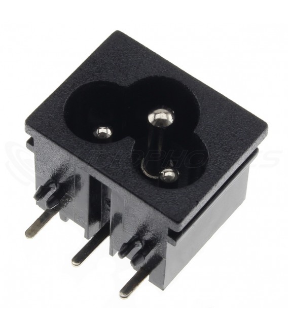 IEC C6 Mickey Socket to Solder for PCB Mounting - Audiophonics