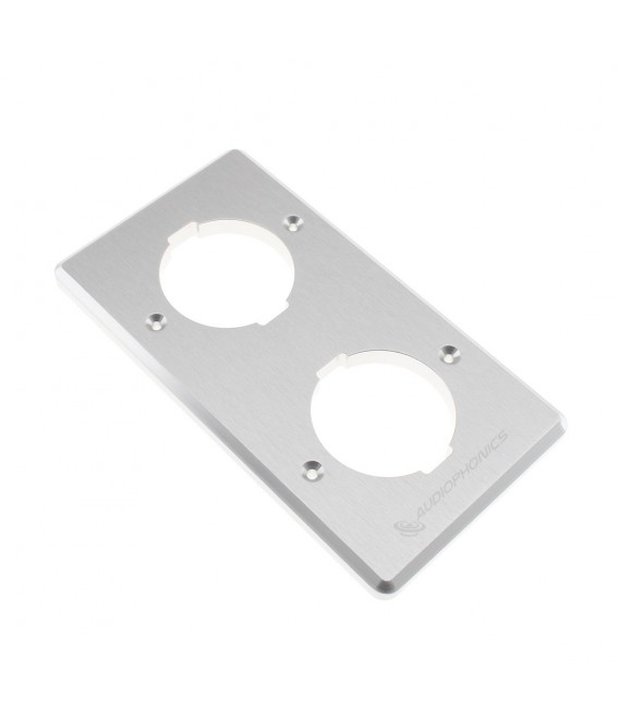 Aluminium wall plate Schuko Double socket for FURUTECH FI-E30 Silver ...