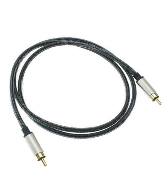 Digital Coaxial SPDIF RCA-RCA Cable Pure Copper 24k Gold Plated 1m - Audiophonics