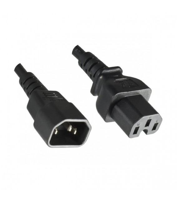 IEC C15 to IEC C16 / C14 Power Cable Extension 3x1mm² 1.5m - Audiophonics