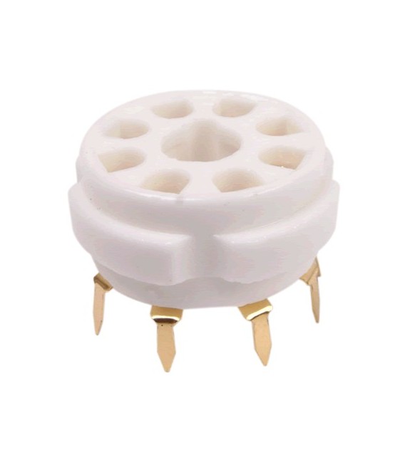 Ceramic tube holder 8 pins Gold plated FU50 5Z8P - Audiophonics