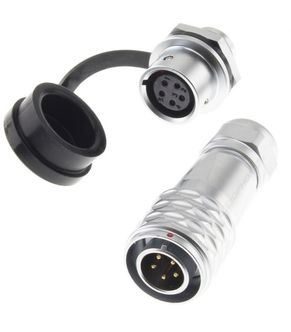 SF12 Connectors 5 Pole Male / Female Lockable Ø6mm - Audiophonics