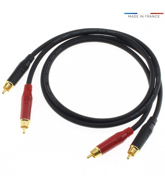 AUDIOPHONICS WIRE Interconnect Cable Stereo RCA OFC Copper Gold Plated ...
