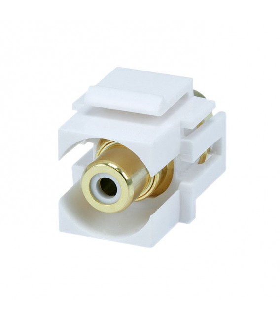Keystone RCA-WH-FLI Recessed RCA Header (White) - Audiophonics