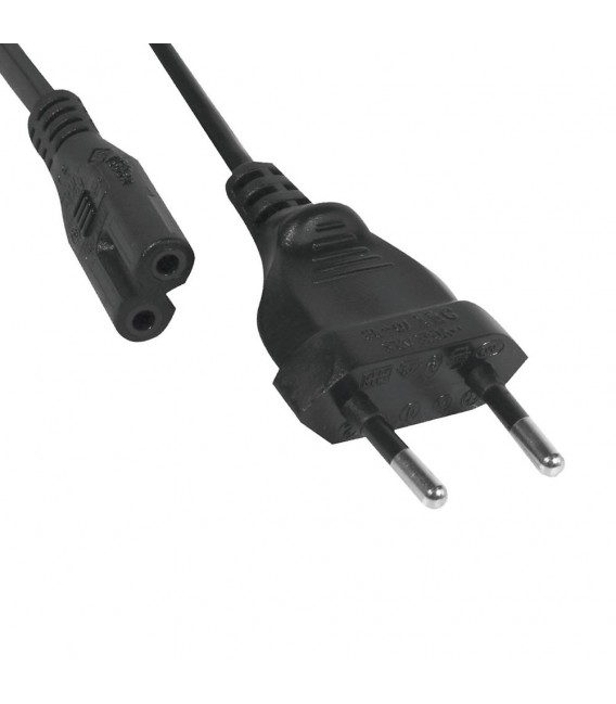 Cordon secteur standard IEC C7 2 pôles 2x0.75mm² 1.4m