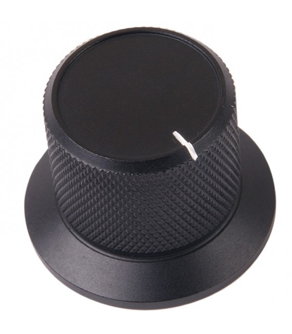 K026B Knob Solid Aluminium 38×28×25mm Ø6mm Black - Audiophonics
