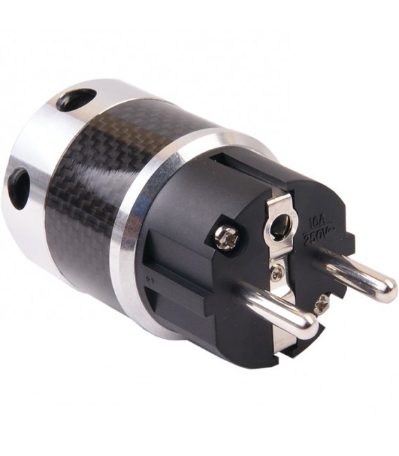 WM AUDIO SK-01 CGS Schuko Type E/F Power Connector Silver Carbon Ø16mm ...