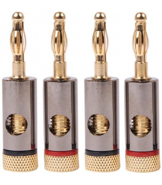 DYNAVOX Banana Plug Gold Plated Ø6mm (Set x4) Grey - Audiophonics