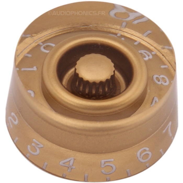 Knob Notched Shaft 26x25x13mm Ø6mm Gold - Audiophonics
