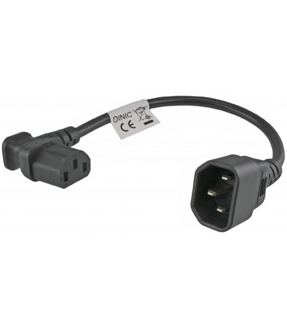 Power Cable Extension Angled IEC C13 to IEC C14 0.3m