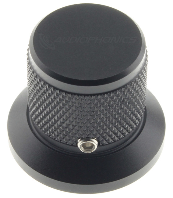 Knob Aluminum D Shaft 25x30x22mm Ø6mm Black - Audiophonics