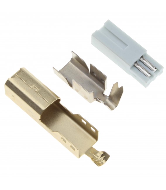 DIY USB type B Male Connector Gold / Nickel Plated - Audiophonics