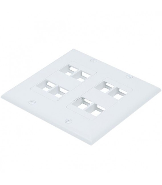 Keystone Wall Plate Modular Plastic 8 Slots - Audiophonics