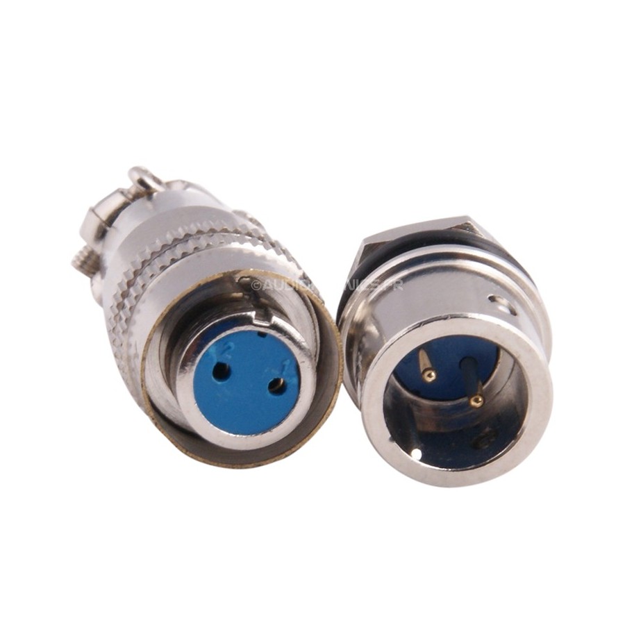 Aviation connector 2 pole Ø10mm - Audiophonics