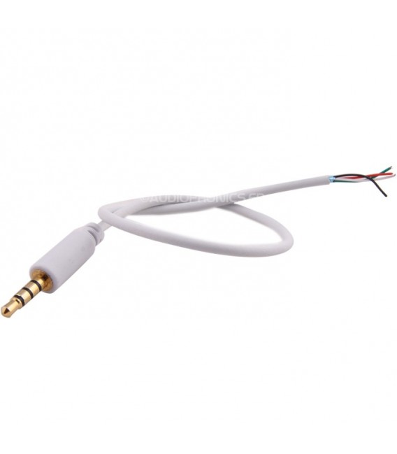 Jack 3.5mm 4 pin Gold plated 28cm (Unit) - Audiophonics