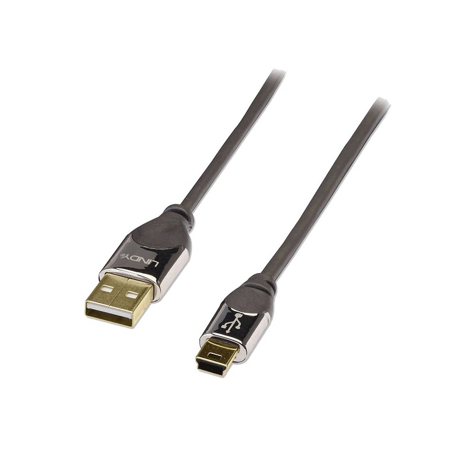 LINDY CROMO Cable USB 2.0 Type A / Mini-B 3.0m - Audiophonics