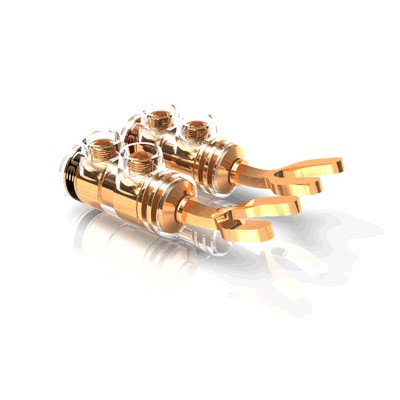 Viablue TS Spade Plug Gold Plated 24K Ø6mm (Set x4) - Audiophonics